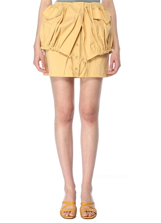 Jacquemus Kadın Cueillette Sarı Büzgü Detaylı Mini Etek 36 FR