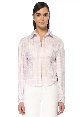 Jacquemus Kadın Cueilette Lila Ekoseli Sırt Detaylı Gömlek Mor 40 FR