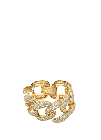 Beymen Collection Kadın Zincir Formlu Taşlı Bileklik Altın Rengi EU Beymen Collection Kadın Zincir Formlu Taşlı Bileklik Altın Rengi EU