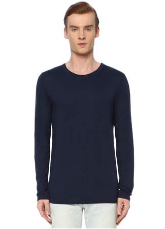 Tru Erkek Lacivert Uzun Kollu Basic T-shirt S EU