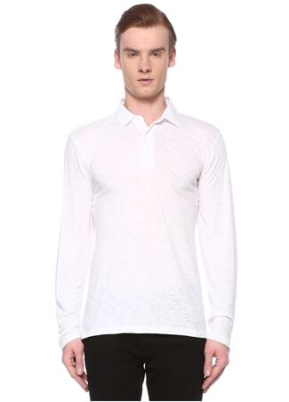 Tru Erkek Beyaz Melanj Polo Yaka T-shirt L EU