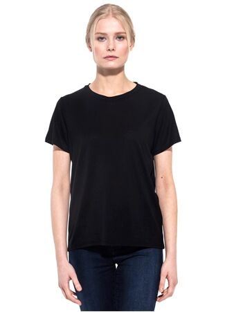 Tru Kadın Siyah Bisiklet Yaka T-shirt S/M EU