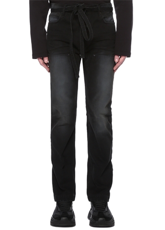 Fear Of God Erkek Siyah Yüksek Bel Kemerli Bol Paça Jean Pantolon 30 US