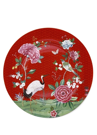 Pip Studio Blushing Birds Kırmızı Desenli Porselen Supla