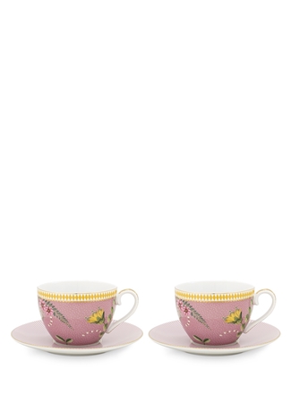Pip Studio La Majorelle Pembe 2li Porselen Çay Fincanı Seti Pip Studio La Majorelle Pembe 2li Porselen Çay Fincanı Seti