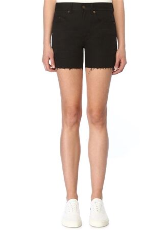 Kadın Siyah Düşük Bel Jean Şort 26 US