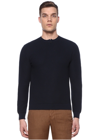 Alfredo Erkek Lacivert Petek Dokulu Kazak Mavi M EU