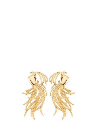 Ninon Kadın Simurg Gold Taşlı Küpe Altın Rengi EU