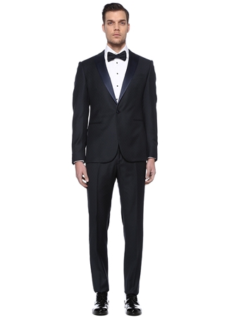 Palzileri Lab Erkek Drop 8 Lacivert Kırlangıç Yaka Yün Takım Elbise 54 IT