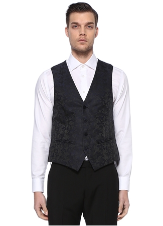 Palzileri Lab Erkek Drop 8 Lacivert V Yaka Kamuflaj Desenli Yelek 46 IT