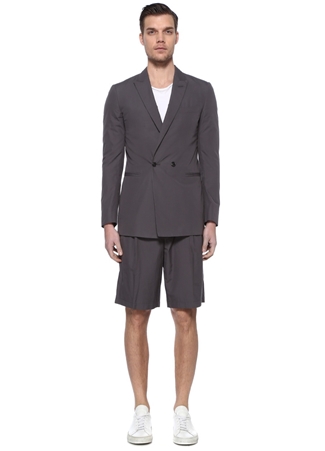 Pal Zileri Erkek Drop 8 Gri Kırlangıç Yaka Takım Elbise 48 IT