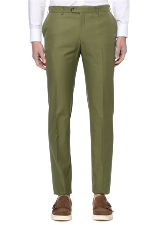 Pal Zileri Erkek Yeşil Normal Bel Boru Paça Pantolon 54 IT