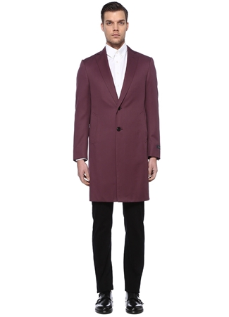 Pal Zileri Erkek Drop 7 Bordo Kelebek Yaka Yün Palto 46 IT