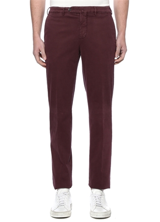 Pal Zileri Erkek Bordo Normal Bel Boru Paça Pantolon 48 IT