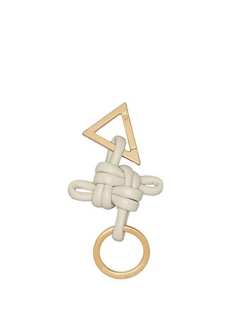 Bottega Veneta Kadın Beyaz Düğüm Formlu Deri Anahtarlık EU