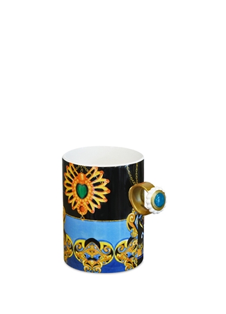 Baci Milano Gio Siyah Karışık Baskılı Porselen Kupa