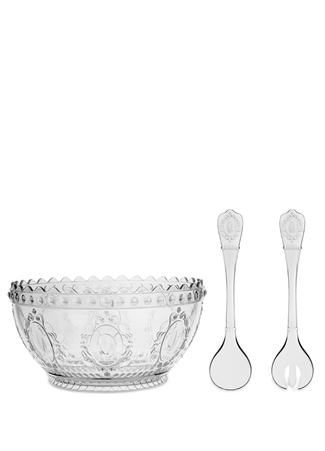 Baci Milano Dokulu Salata Kasesi Ve Maşa Seti Baci Milano Dokulu Salata Kasesi Ve Maşa Seti