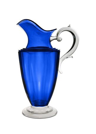 Baci Milano Elizabeth Mavi Geometrik Kesimli Sürahi