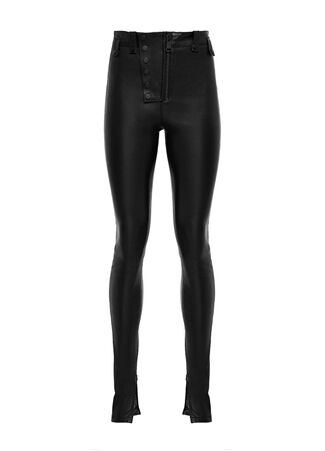 Lol Kadın Letitia Siyah Yüksek Bel Deri Pantolon 38 EU