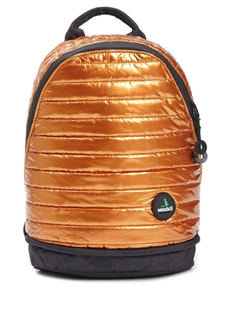 Mueslii Kadın Gold Logolu Puff Sırt Çantası Altın Rengi EU