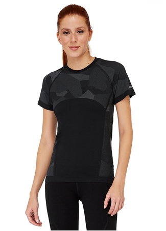 Jerf Kadın Castro Siyah Desenli T-Shirt XS EU