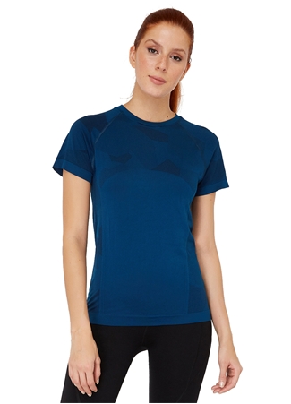 Jerf Kadın Castro Mavi Desenli T-Shirt Lacivert XS EU