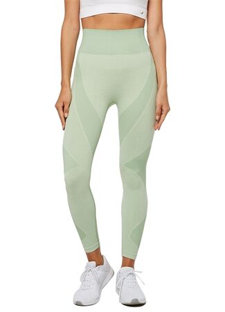 Jerf Kadın Bonita Yeşil Yüksek Bel Jakarlı Tayt M EU