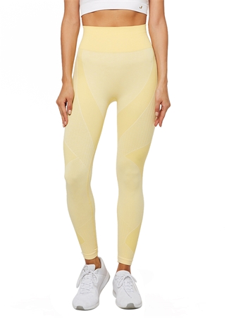 Jerf Kadın Bonita Sarı Yüksek Bel Jakarlı Tayt XS EU