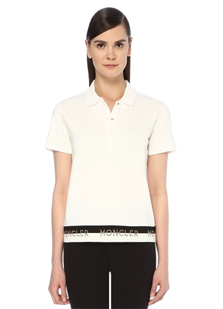 Moncler Kadın Beyaz Polo Yaka Ucu Logo Şeritli Jarse T-shirt S EU Moncler Kadın Beyaz Polo Yaka Ucu Logo Şeritli Jarse T-shirt S EU