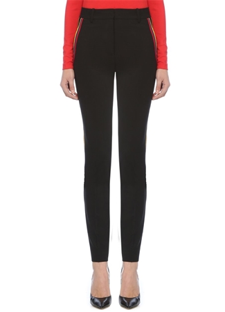 Calvin Klein 205we39nyc Kadın Siyah Yüksek Bel Şeritli Dar Paça Yün Pantolon 42 IT