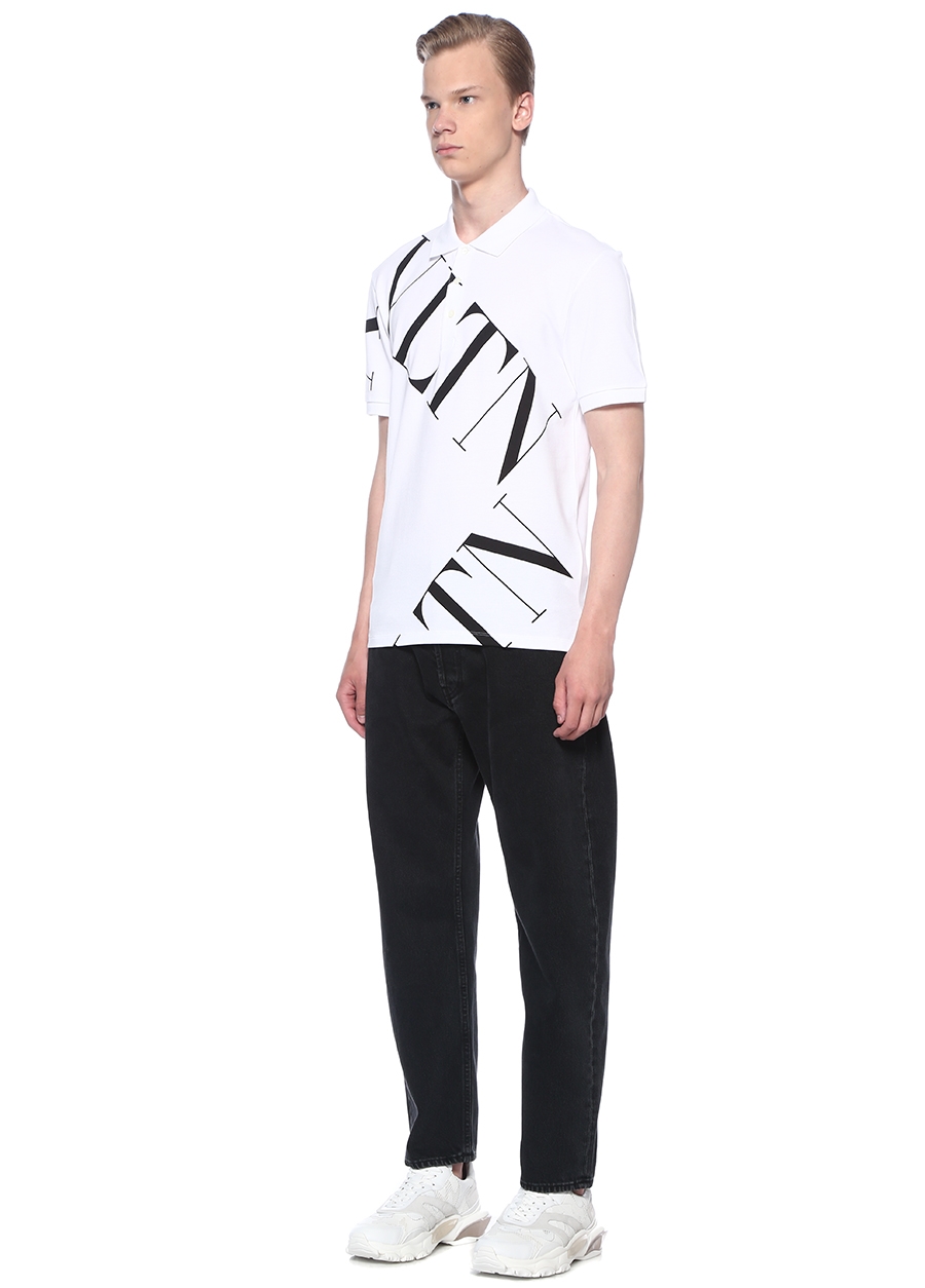 Beymen VALENTINO VLTN Beyaz Polo Yaka Dokulu T-shirt - 635982_10013