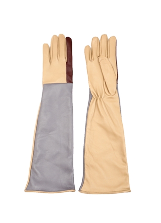 Beymen Club Kadın Gri Kamel Uzun Deri Eldiven Bej Eu