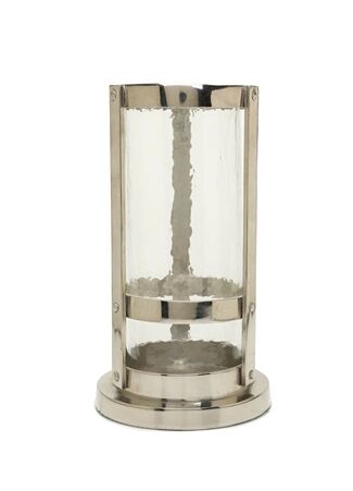 Luxuria Hurricane Gold Metal Çerçeveli Cam Mumluk Gri