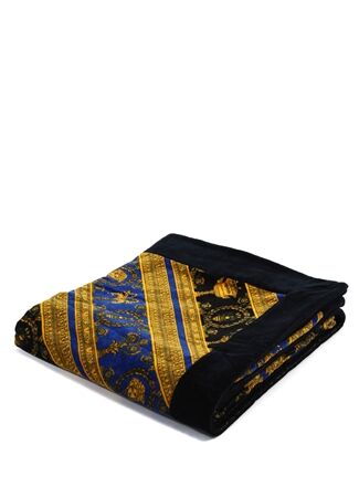 Versace Lacivert Sarı Barok Baskılı Havlu Siyah Versace Lacivert Sarı Barok Baskılı Havlu Siyah