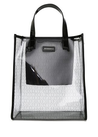 Academia Kadın Logo Baskılı Alışveriş Çantası Siyah EU