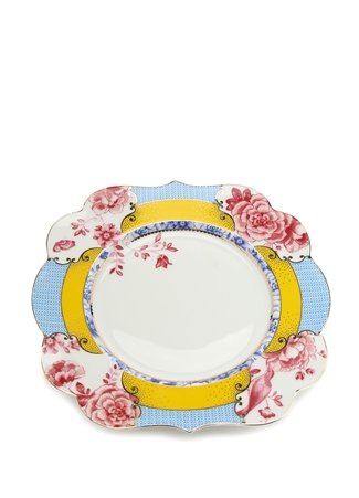 Pip Studio Royal Mavi Sarı Çiçek Desenli Kahvaltı Tabağı