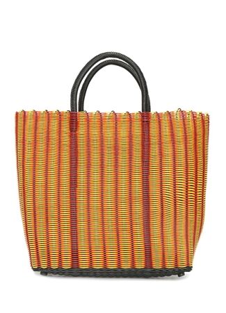 Truss Kadın Sarı Kırmızı Örgü Dokulu Alışveriş Çantası EU Truss Kadın Sarı Kırmızı Örgü Dokulu Alışveriş Çantası EU