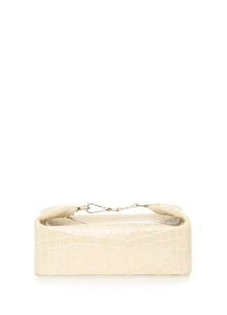 Rejina Pyo Kadın Olivia Krem Krokodil Dokulu Deri El Çantası Bej EU