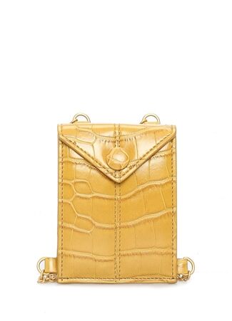 Nanushka Kadın Mini Tove Sarı Krokodil Dokulu Sırt Çantası Turuncu EU Nanushka Kadın Mini Tove Sarı Krokodil Dokulu Sırt Çantası Turuncu EU