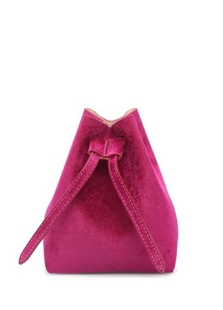 Nanushka Kadın Minee Mor Büzgülü Kadife Bel Çantası Pembe EU