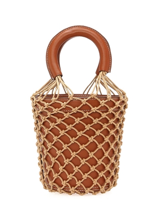 Staud Kadın Moreau Taba File Detaylı Deri El Çantası Kahverengi EU