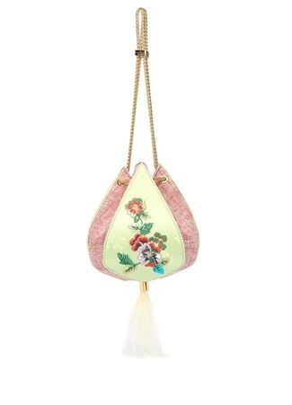 The Volon Kadın Cindy Yeşil Çiçek Nakışlı Büzgülü Çanta EU The Volon Kadın Cindy Yeşil Çiçek Nakışlı Büzgülü Çanta EU