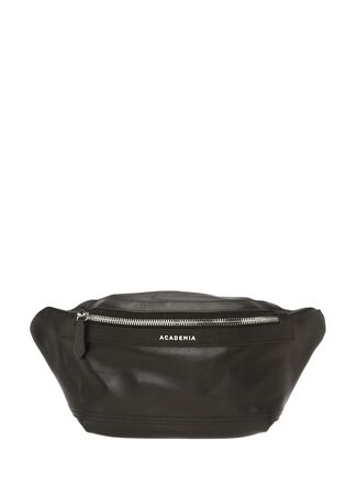 Academia Erkek Siyah Logolu Deri Bel Çantası EU