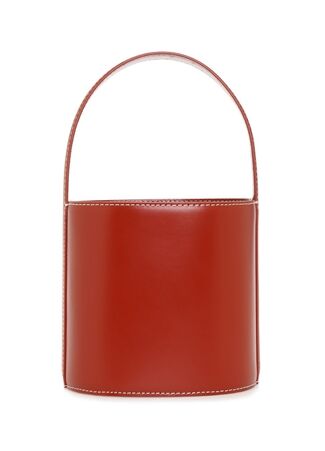 Staud Kadın Bissett Kahverengi Deri Omuz Çantası EU