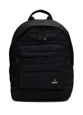Mueslii Erkek Siyah Logo Patchli Sırt Çantası EU Mueslii Erkek Siyah Logo Patchli Sırt Çantası EU