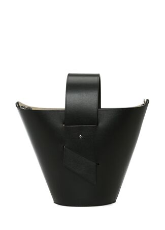 Carolina Santa Domingo Kadın Amphora Siyah Deri Omuz Çantası EU