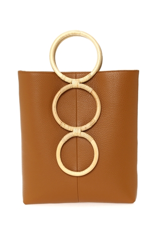 Carolina Santa Domingo Kadın Petra Mini Taba Deri El Çantası Turuncu EU