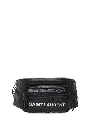 Erkek Nuxx Siyah Logo Baskılı Kadın Bel Çantası EU