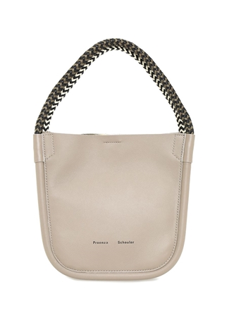 Proenza Schouler Kadın Xsmall Bej Logolu Deri El Çantası Gri EU Proenza Schouler Kadın Xsmall Bej Logolu Deri El Çantası Gri EU