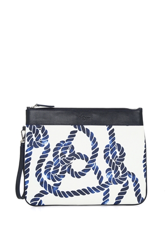 Beymen Club Kadın Lacivert Beyaz Halat Desenli El Portföyü EU